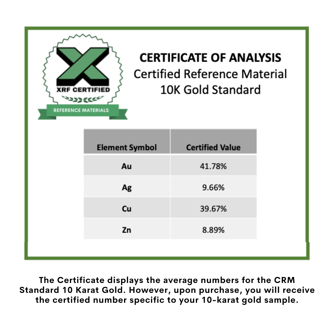 10k Gold Crm Certified Reference Materials Precious Metals For X Xrf Company Reference